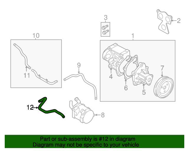 36934-3D000 - Drive Motor Inverter Coolant Line - 2011-2016 Kia Optima ...