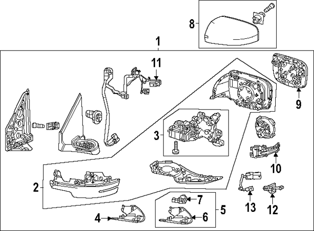 76208-T90-A51 - Mirror Assembly 2023-2024 Honda Pilot | OEM Honda Parts Warehouse
