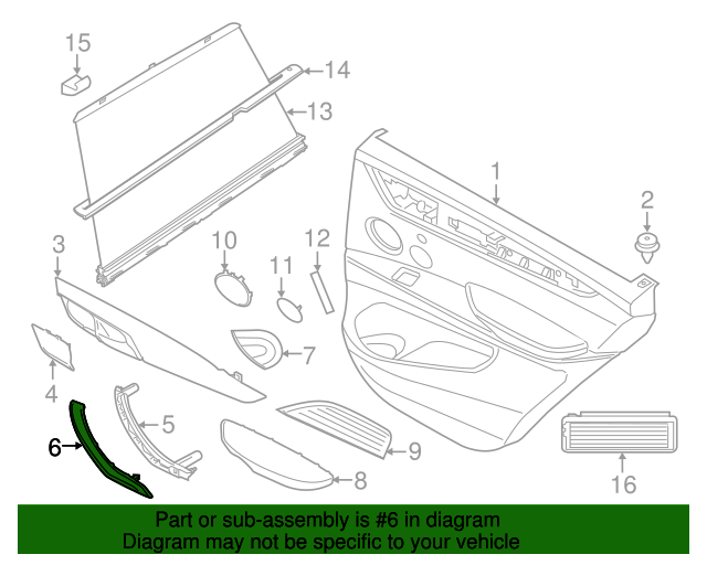 51417368956 - 2015-2019 BMW X6 Handle Cover (51-41-7-368-956) | BMW of ...