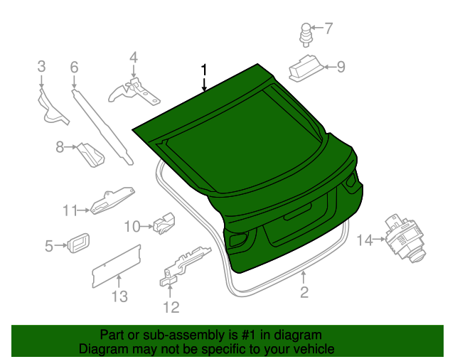 41007424458 - 2015-2019 BMW X6 Lift Gate (41-00-7-424-458) | BMW of ...