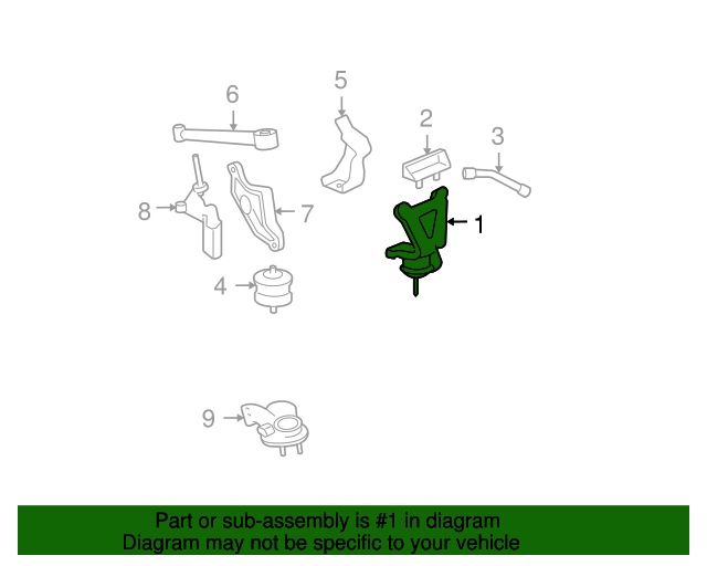 20760905 - Engine Front Mount 2006-2011 GM | AutoNationParts.com