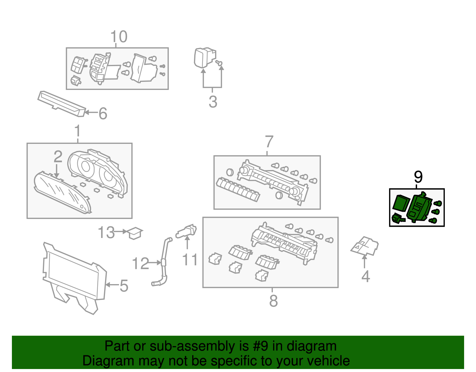 79620-TA0-A01ZB - 2008-2010 Honda Accord - Switch Assembly Auto Air ...