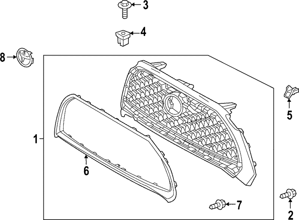 2022-2024 Toyota Corolla Cross Grille Assembly 53100-0A130 | Retail ...
