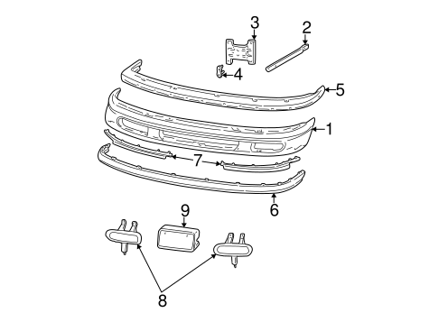 Bumper & Components - Front for 1997 Ford F-150 | TascaParts.com