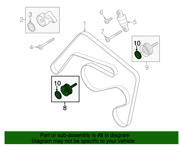2008-2018 Porsche Accessory Drive Belt Idler Pulley 948-102-118-21 ...
