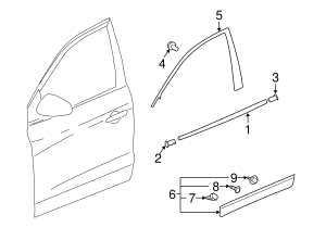 22985083 - Primed Driver Side Front Door Lower Molding 2013-2017 Buick ...