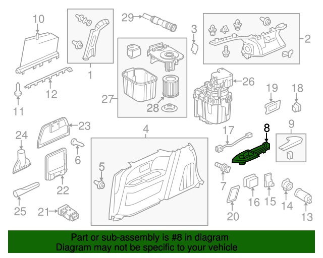 84661-TK8-A01ZA - Holder L Cup *NH686L* (Warm Gray) - 2011-2017 Honda ...
