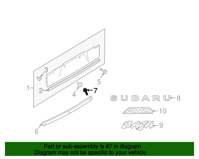 2003-2006 Subaru Baja Tail Gate Trim Bolt 901700134 | Subaru Parts Store