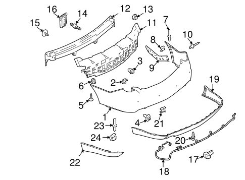 Bumper & Components - Rear for 2011 Lincoln MKS | TascaParts.com