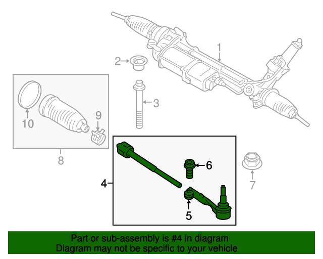 32106858735 - 2014-2019 BMW Tie Rod Assembly (32-10-6-858-735) | BMW of ...