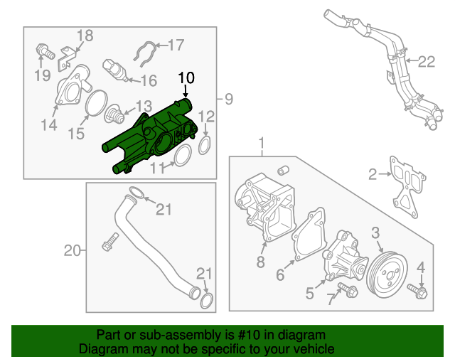 25620-2G500 - Thermostat Housing 2011-2016 Kia | Kia.Parts Store
