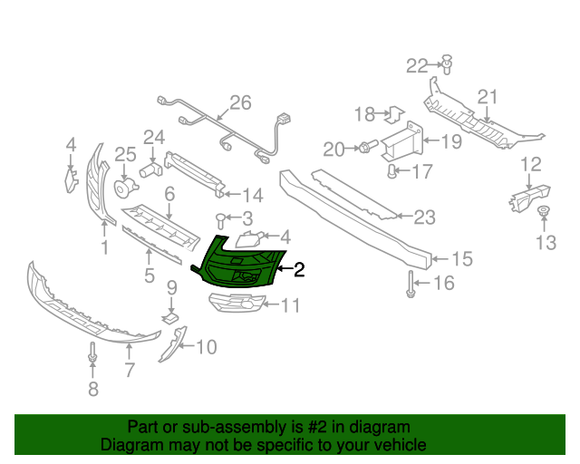 2009-2012 Audi Q5 Bumper Cover 8R0-807-107-GRU | Audi USA Parts