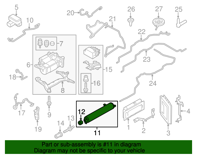 2011-2018 Porsche Cayenne Accumulator 958-358-043-00 | Sunset Porsche Parts