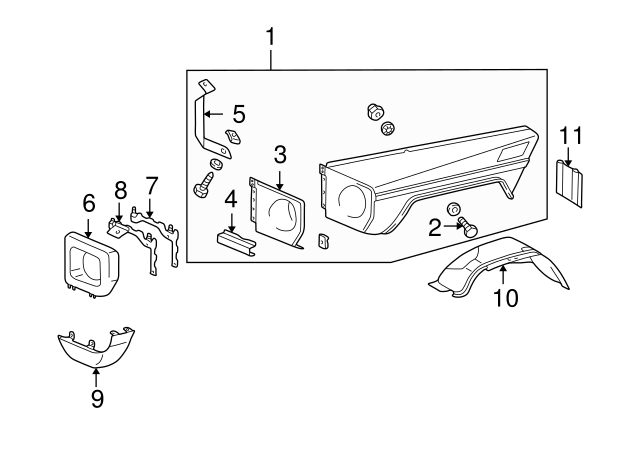 463-881-02-14 - Headlight Bracket 2002-2005 Mercedes-Benz ...