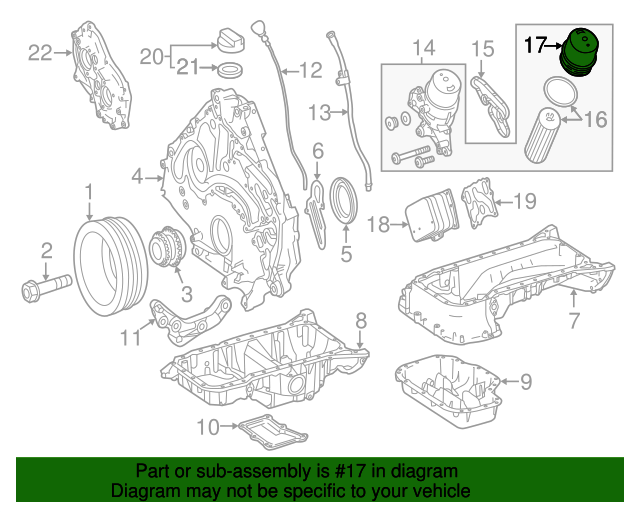 278-180-00-38 - Engine Oil Filter Housing Cap 2011-2020 Mercedes-Benz ...