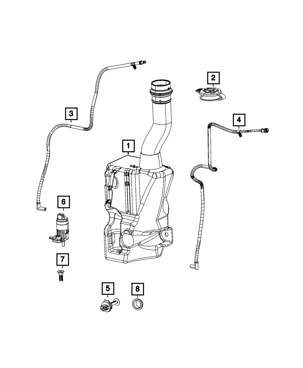 55112669AA - Windshield Washer Reservoir 2018-2025 Jeep Compass ...