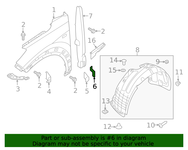 64525-D3000 - Fender Bracket 2016-2021 Hyundai Tucson | AutoNationParts.com