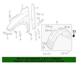 86848-25000 - Wheel Opening Molding Retainer Nut - 2001-2021 Hyundai ...