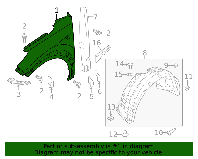 2016-2021 Hyundai Tucson Fender 66311-D3000 | OEM Parts Online