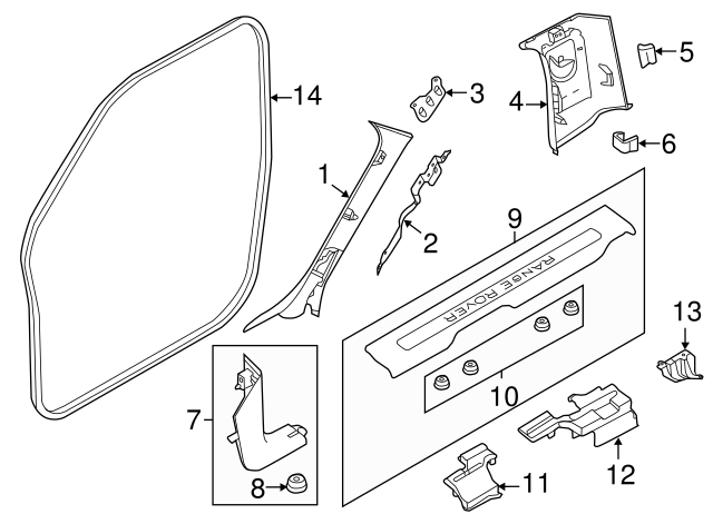 2012-2017 Land Rover Range Rover Evoque Weather-Strip On Body LR033103 ...