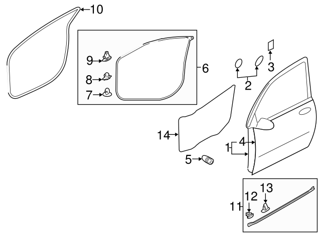 2014-2022 Mitsubishi Door Weather-Strip 5725A393 | MitsubishiParts.com