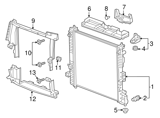 2017-2022 Cadillac XT5 Radiator Support Baffle 84731366 | TascaParts.com