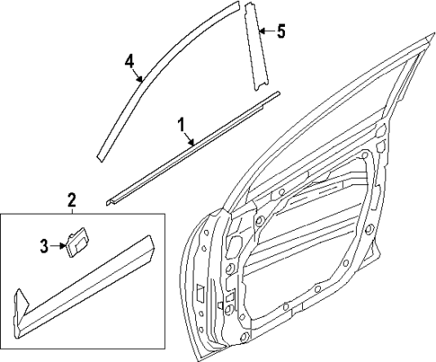 Exterior Trim - Front Door for 2024 Hyundai Kona Electric | QuirkParts