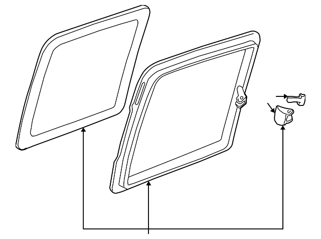 1999-2007 GM Driver Side Quarter Window with Latch and Link 88939711 ...