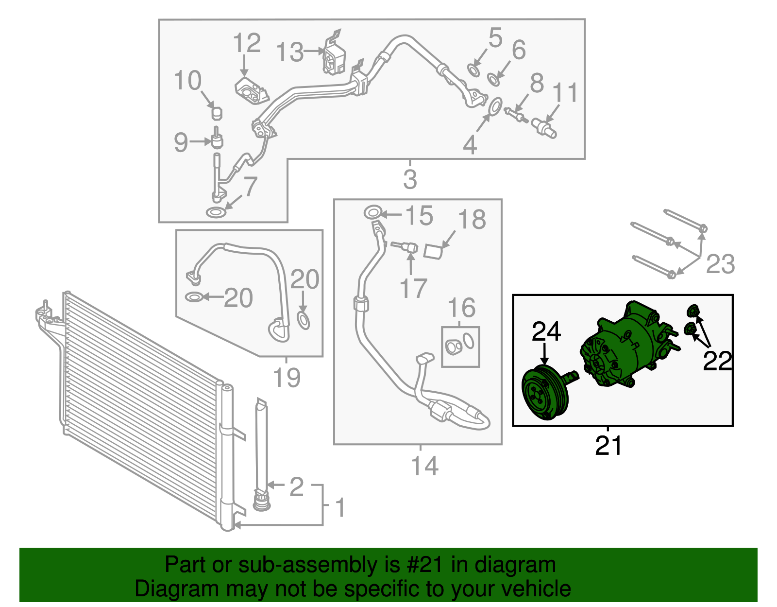 2013-2016 Ford Motorcraft™ A/C Compressor YCC-365 | QuirkParts