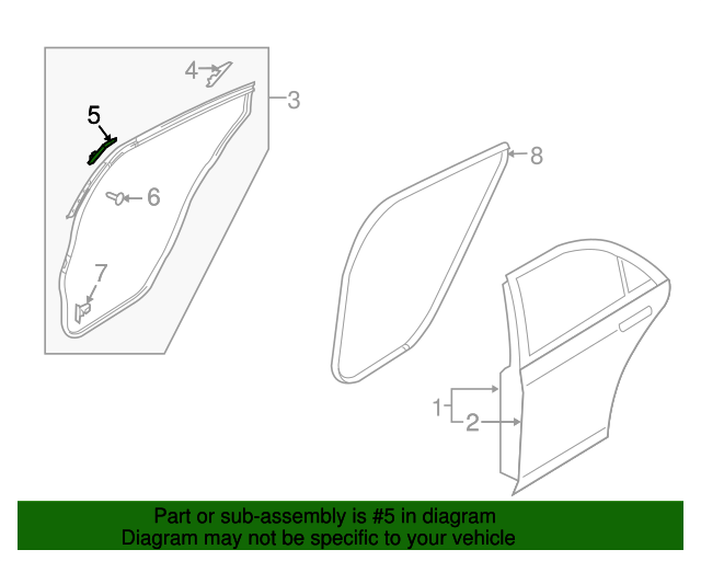 2009-2013 Mazda 6 Door Weather-Strip Front Clip - Driver's Side (LH ...