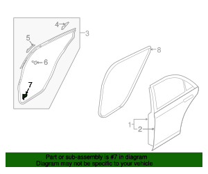 2011-2013 Mazda 6 Door Weather-Strip Fastener GP7A-58-762 | QuirkParts