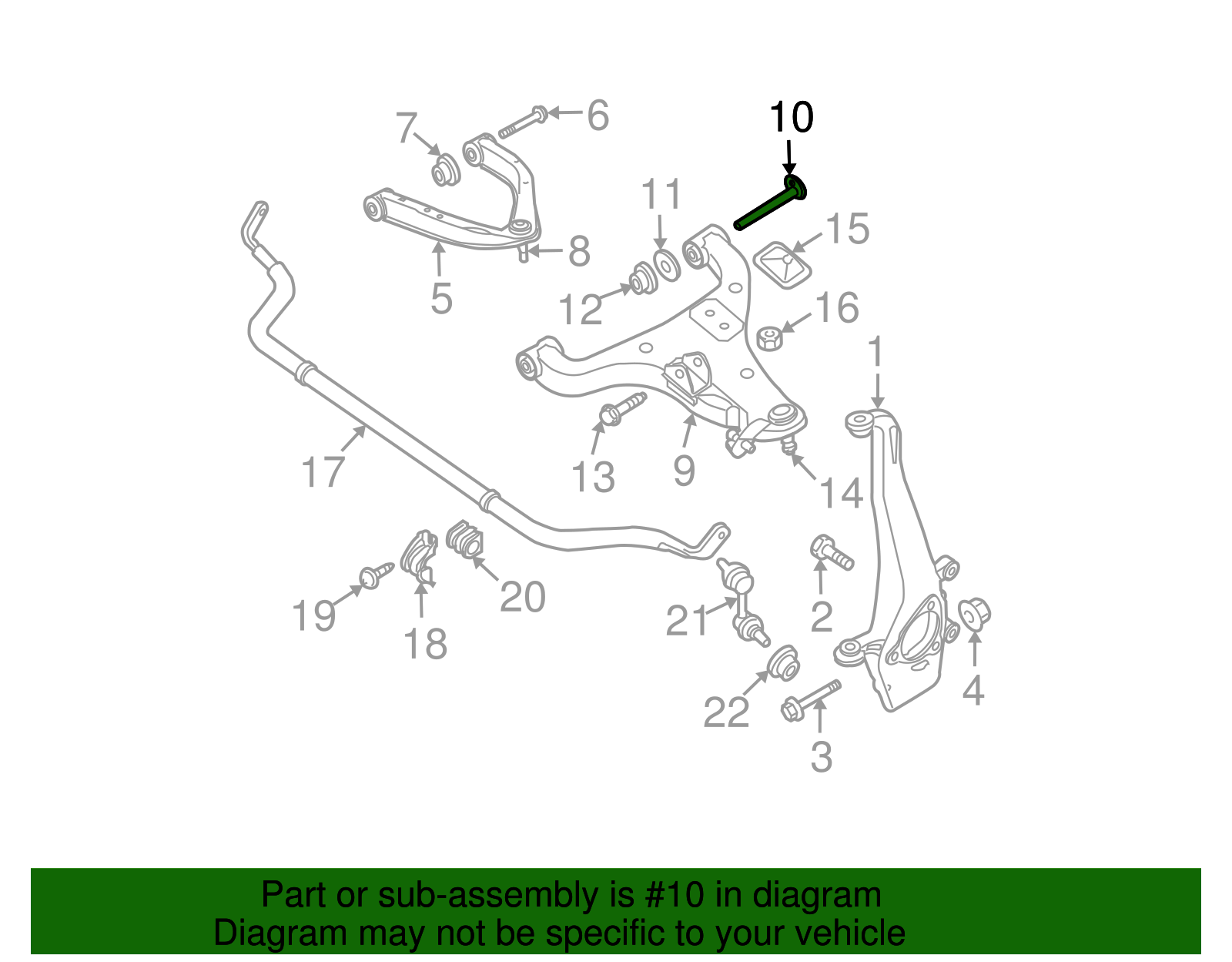 2005-2021 Nissan Lower Control Arm Adjust Bolt 54580-7S000 | Melloy ...