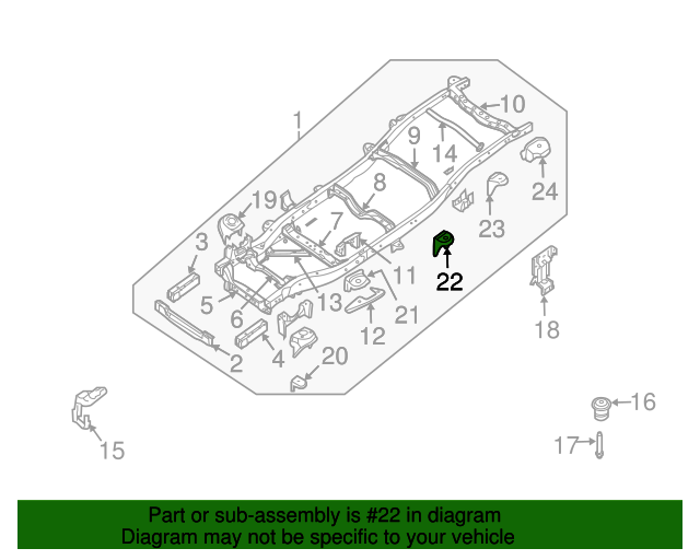 2005-2019 Nissan Cab Mount Bracket 95132-EA030 | My Nissan Part