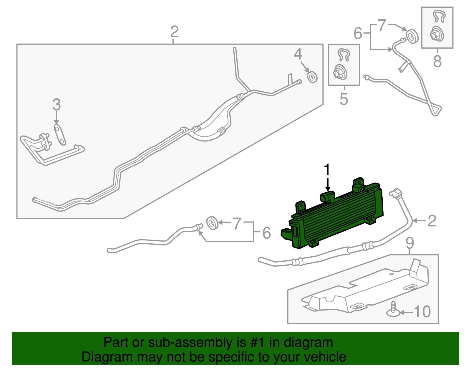 2015-2019 GM Automatic Transmission Auxiliary Fluid Cooler 84173162 GM ...