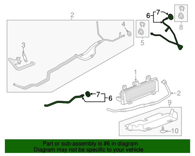 2015-2019 GM Automatic Transmission Auxiliary Fluid Cooler Inlet Line ...