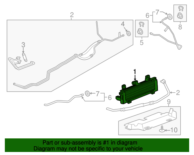 2015-2019 GM Automatic Transmission Auxiliary Fluid Cooler 84173162 GM ...