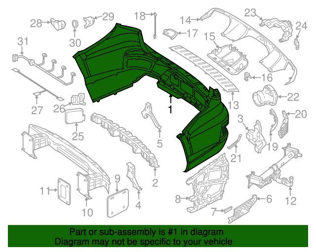 Genuine OEM Bumper Cover | 166-885-67-25-9999 | Fits Select 2013-2016 ...