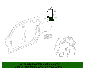2010-2016 Cadillac SRX Fuel Filler Housing with Actuator, Hinge, Rod ...