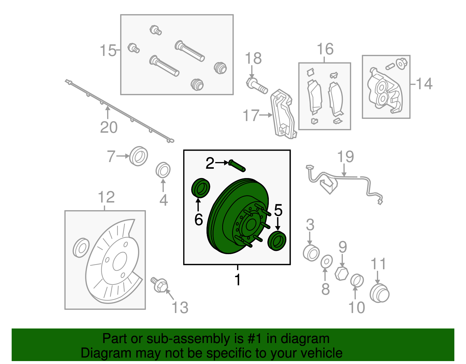 PC3Z-1102-B - Rotor Assembly - Brake Front 2008-2024 Ford | Ford Parts ...