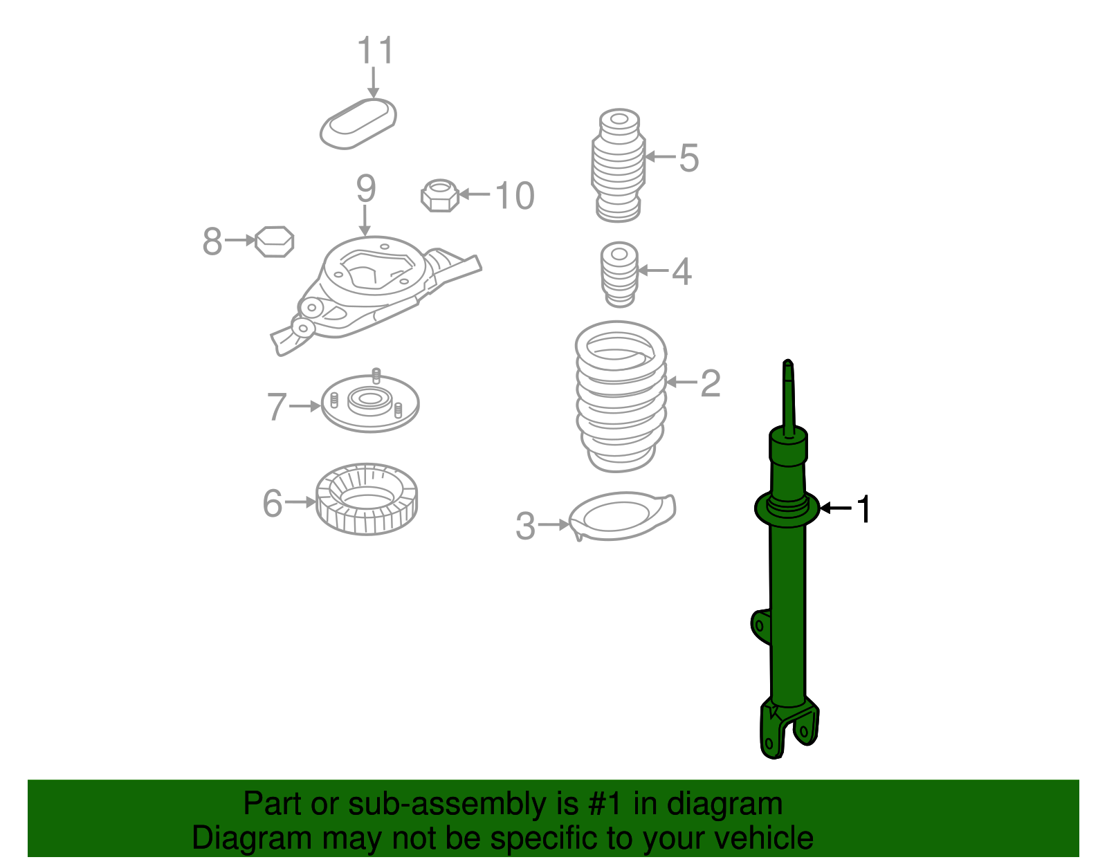 2012-2014 Hyundai Genesis Strut 54611-3M910 | Parts Genesis of Cary