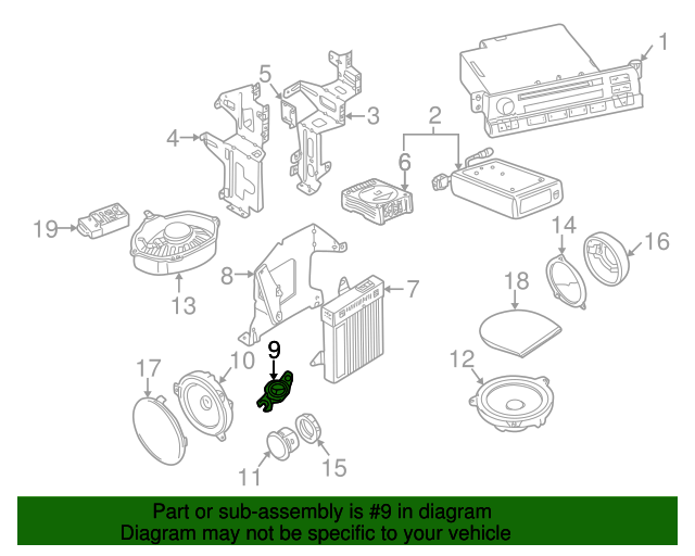 65138374698 - 2001-2006 BMW Speaker (65-13-8-374-698) | BMW of South ...
