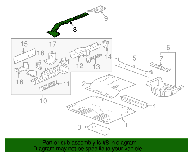 2018-2020 GM Upper Rail - Passenger Side (RH) 84277153 | TascaParts.com
