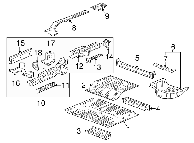 2018-2021 GM Rear Passenger Side Wheelhouse Inner Panel Extension ...