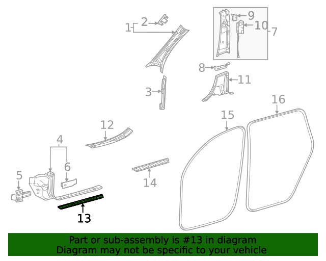2020-2024 Mercedes-Benz Front Sill Plate 167-686-13-00 | MB OEM Parts