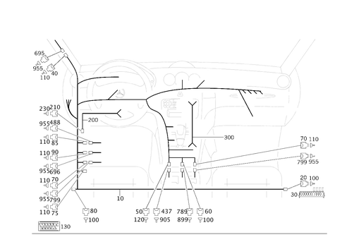 Cockpit Cable Harness for 2006 Mercedes-Benz CLK 350 | Mercedes-Benz ...