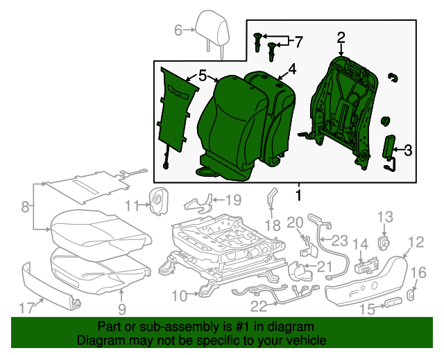71440-47320-G3 - Seat Back Assembly 2012 Toyota Prius | AutoNationParts.com