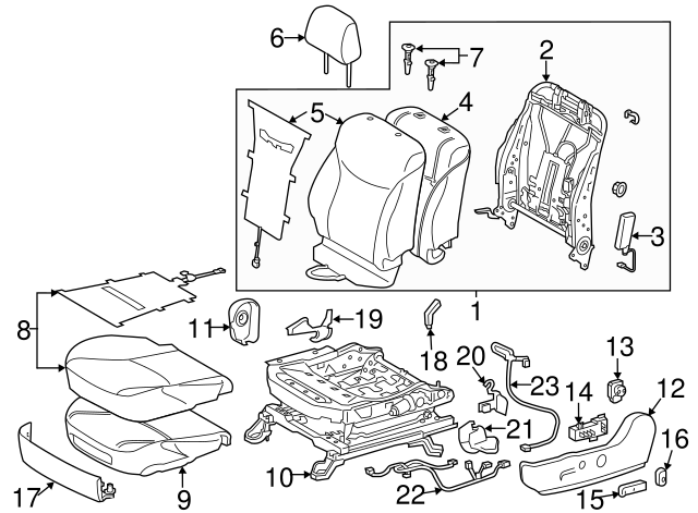 2012-2015 Toyota Prius Power Seat Switch Knob 84921-60160-G0 | Toyota Parts
