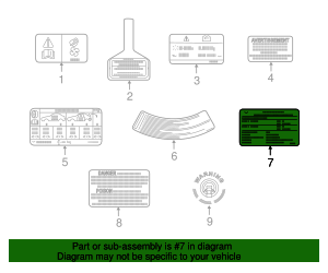 PS12-69-036A - Emission Label 2017 Mazda CX-3 | Florida Mazda Parts