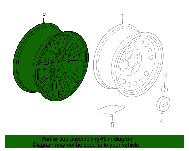 2008-2009 GM Wheel, Alloy 19367016 | QuirkParts