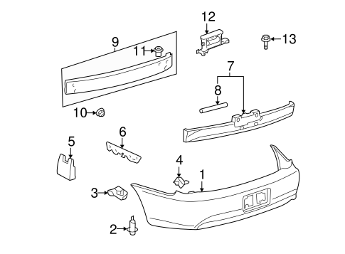 Bumper & Components - Rear for 2004 Toyota Solara | Longo Toyota Parts